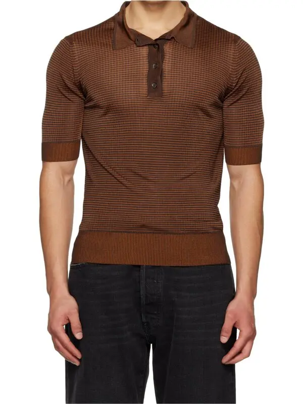 MAISON MARGIELA Short-sleeved Polo Shirt - Brown