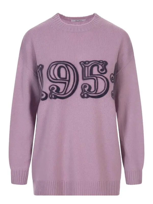 Max Mara Wool Cashmere Round Neck Sweater - Purple