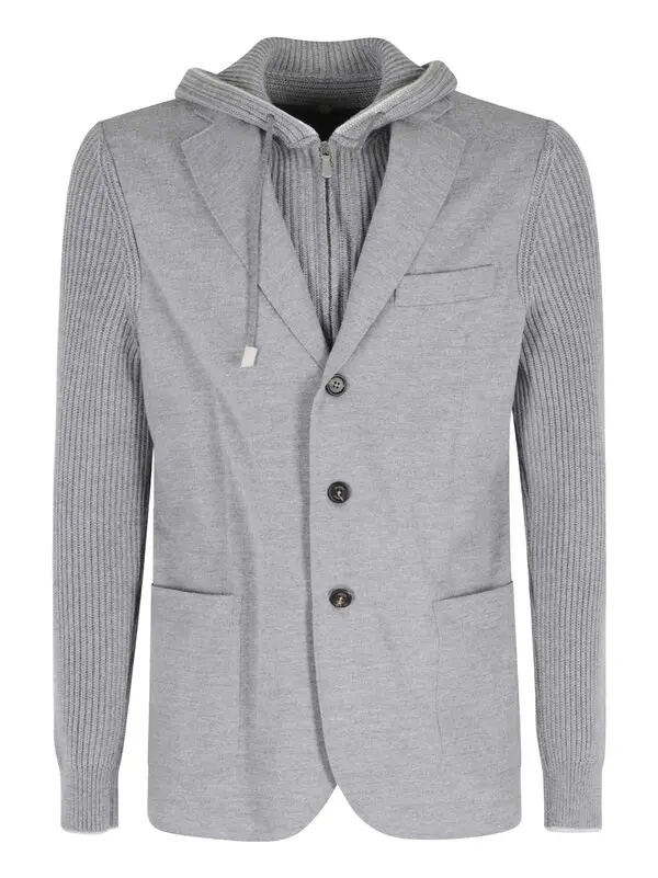 Eleventy Hooded Casual Jacket - Gray
