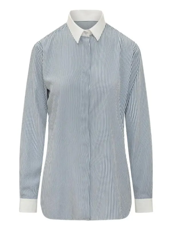 TOM FORD Striped Satin Shirt - Gray