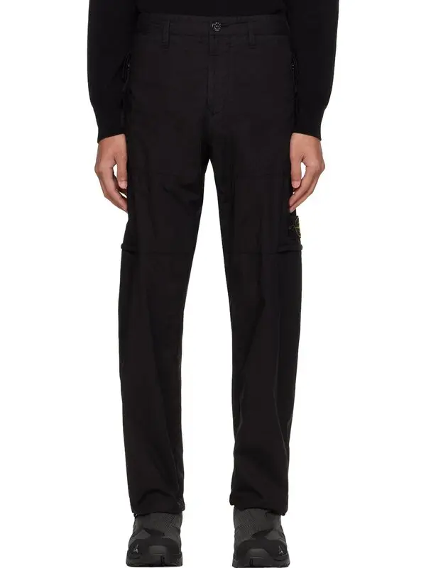 Stone Island Straight-leg Cotton Trousers - Black