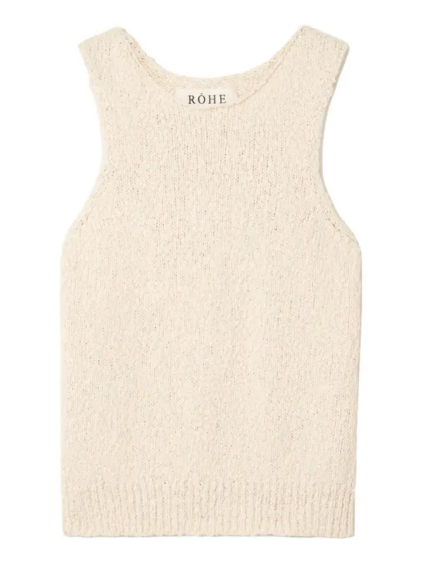 RÓHE Textured Sleeveless Knit Top - Off White