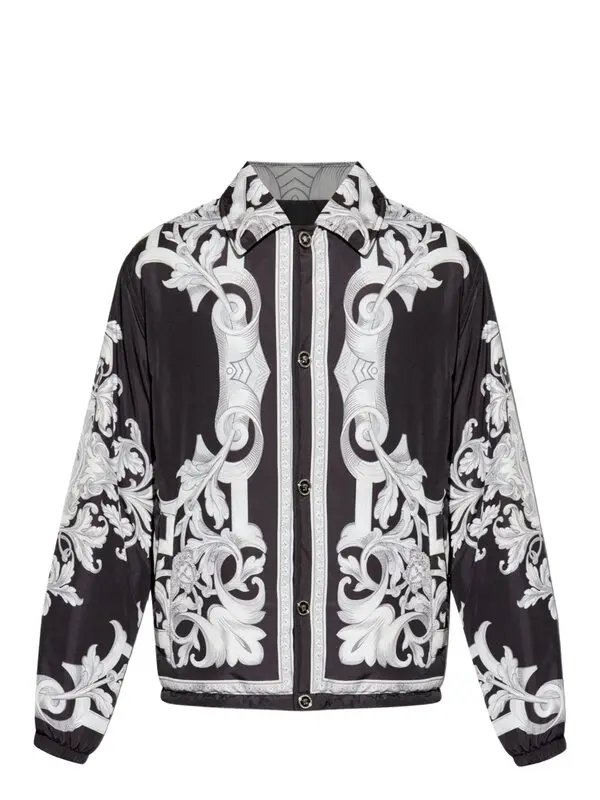Versace Barocco Print Reversible Jacket - Black
