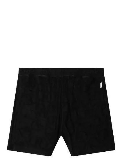 REPRESENT R Logo Towel Relaxed Fit Shorts - Black