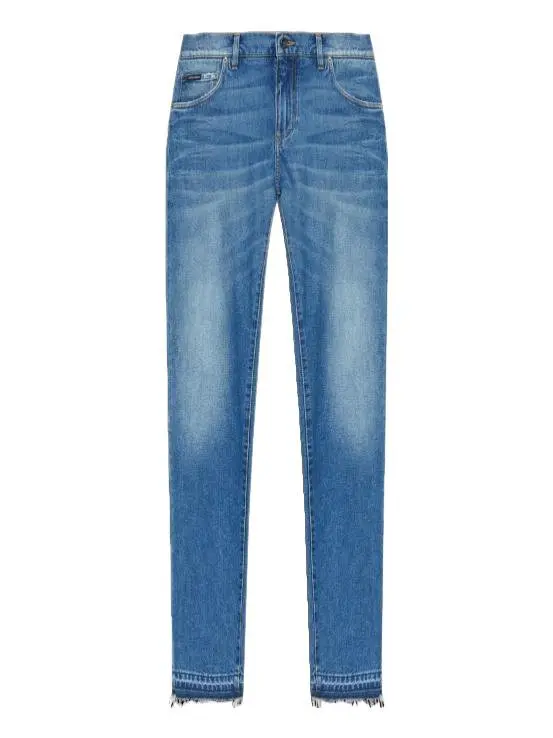 Dolce & Gabbana Frayed Hem Jeans - Blue