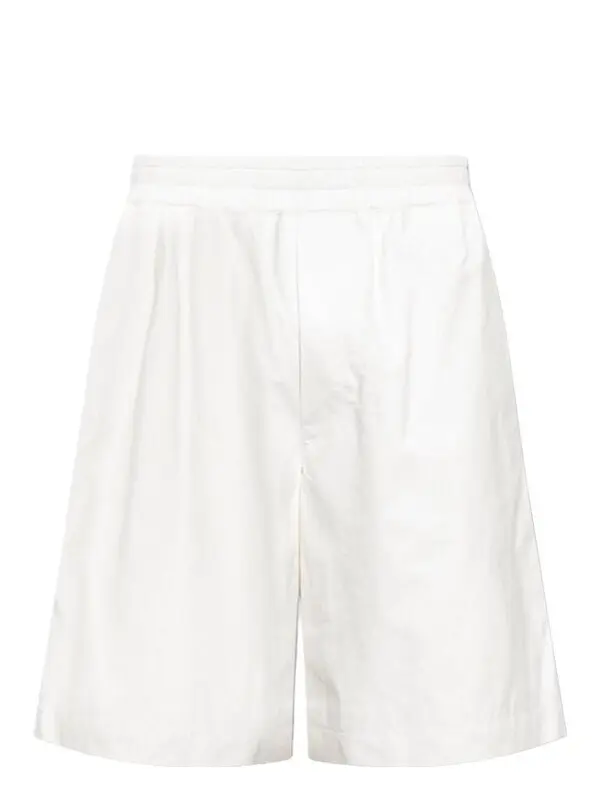 Bottega Veneta Wide Leg Leather Shorts - White