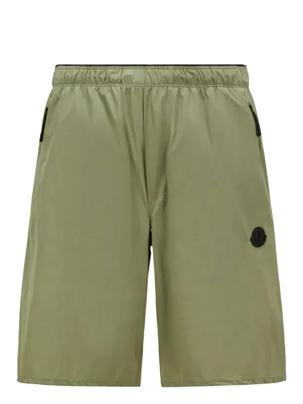 Moncler Logo Patch Recycled Nylon Shorts - Sage Green