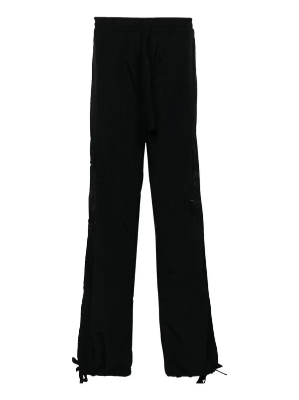 MSGM Straight-leg Ripstop Cargo Trousers With Drawstring Ankles - Black