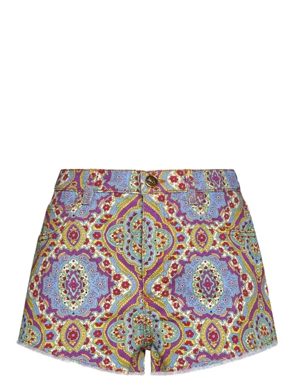 Etro Allover Printed Paisley Shorts - Multicolor