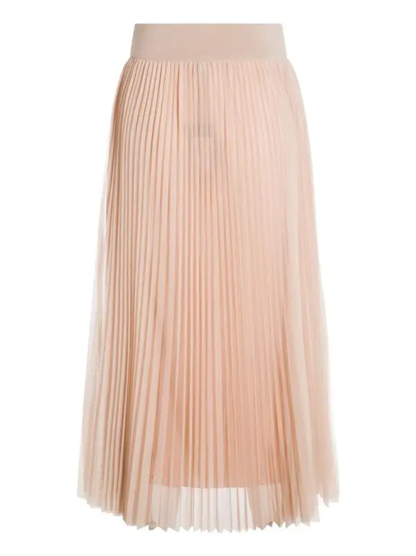 Fabiana Filippi Pleated Tulle Midi Skirt - Nude
