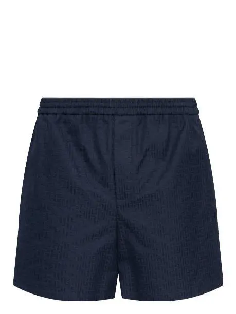 Balmain Monogram Pattern Bermuda Shorts - Navy Blue