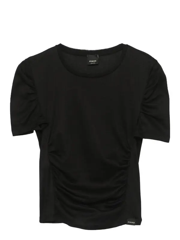 Pinko Logo Patch Round Neck T-shirt - Black