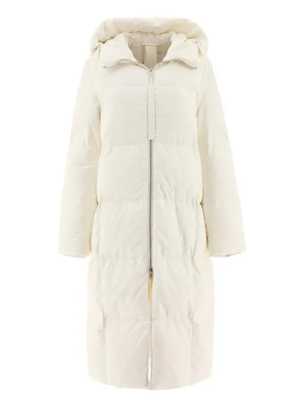 JIL SANDER Hooded Down Coat - White