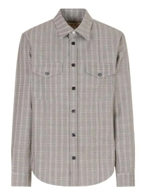 Marni Tartan Check Long Sleeved Shirt - Cocoa