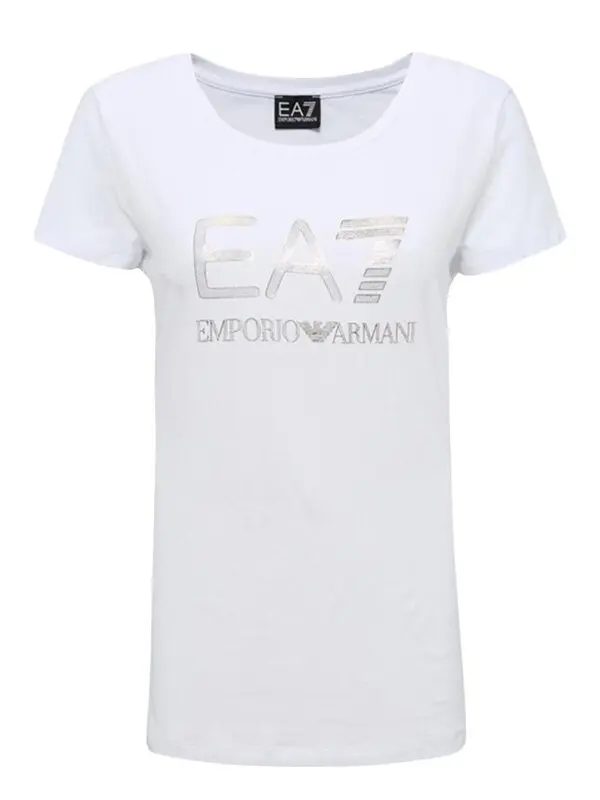 EA7 Round Neck Short Sleeve T-shirt - White