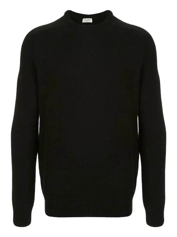 Saint Laurent Crewneck Knitted Jumper - Black