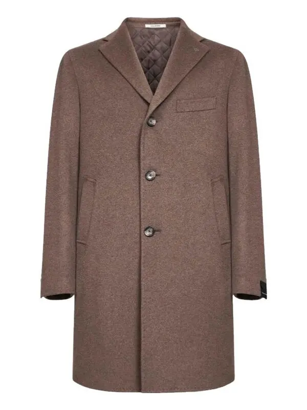 Tagliatore Single Breasted Cashmere Coat - Brown