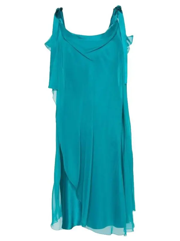 Alberta Ferretti Asymmetric Layered V-neck Dress - Green