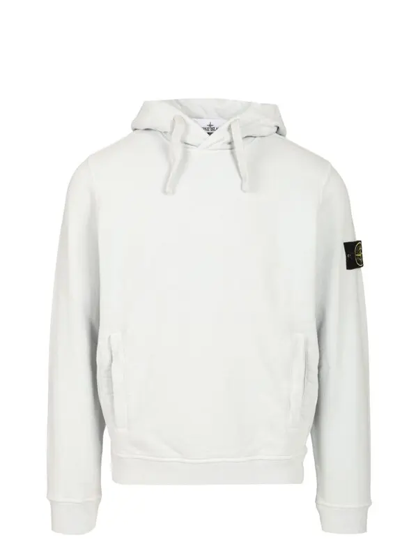 Stone Island Logo Patch Drawstring Hoodie - Sky Color
