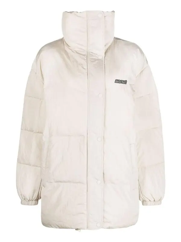 Isabel Marant Étoile Puffer Jacket With Logo Patch - Ecru
