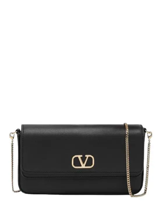 Valentino Garavani Vlogo Signature Foldover Crossbody Bag - Black