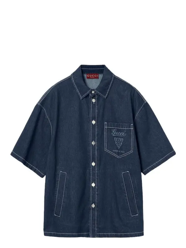 Gucci Lasered Denim Shirt - Blue