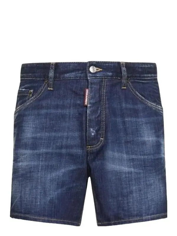 Dsquared2 Loose-fit Distressed Denim Shorts - Blue