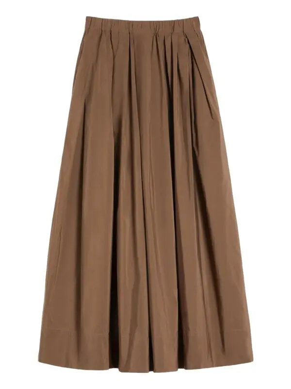 Max Mara Cotton Micro Faille Skirt - Brown