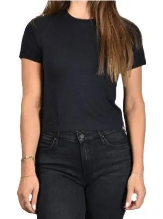 EXTREME CASHMERE X Cropped Knit T-shirt - Navy Blue