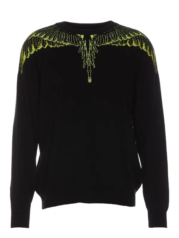 MARCELO BURLON COUNTY OF MILAN Crewneck Long-sleeved Jumper - Black