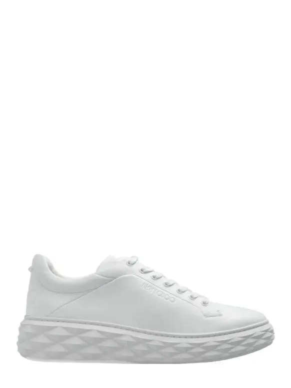 JIMMY CHOO Diamond Maxi Leather Sneakers - White