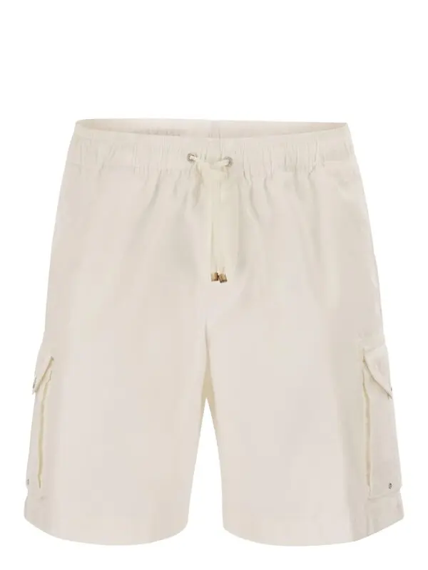 Brunello Cucinelli Drawstring Cargo Shorts - White