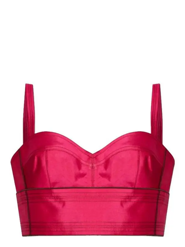 Tory Burch Silk Cropped Top With Cutouts - Red