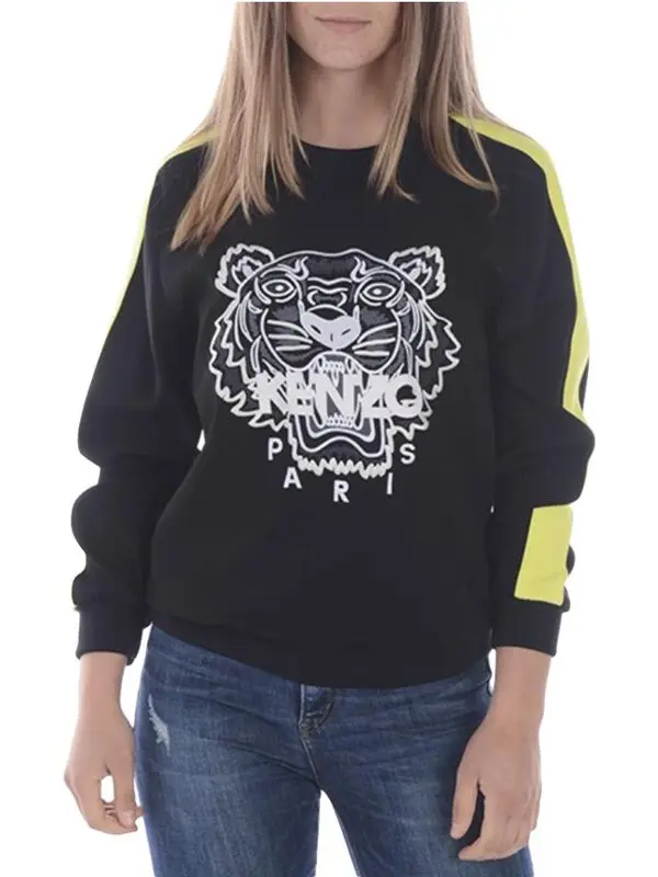 Kenzo Embroidered Tiger Head Hoodie - Black