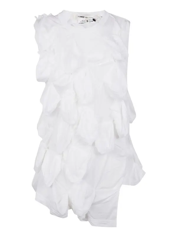 Comme Des Garçons Detailed Sleeveless Top - White