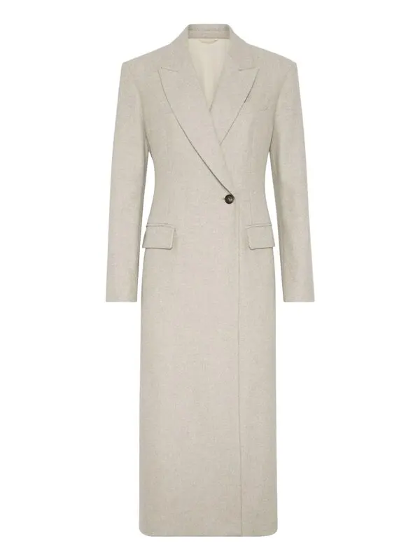 Brunello Cucinelli Single-breasted Long Coat - Beige