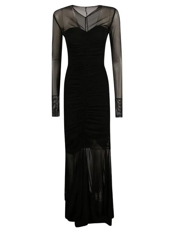 Norma Kamali Shirred Fishtail Gown - Black
