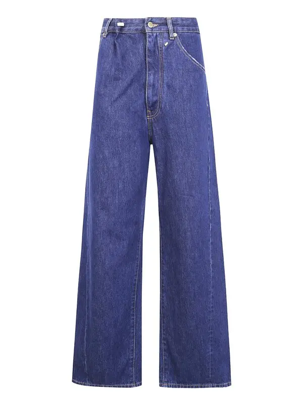 DARKPARK Ines Fold-over Wide-leg Jeans - Blue