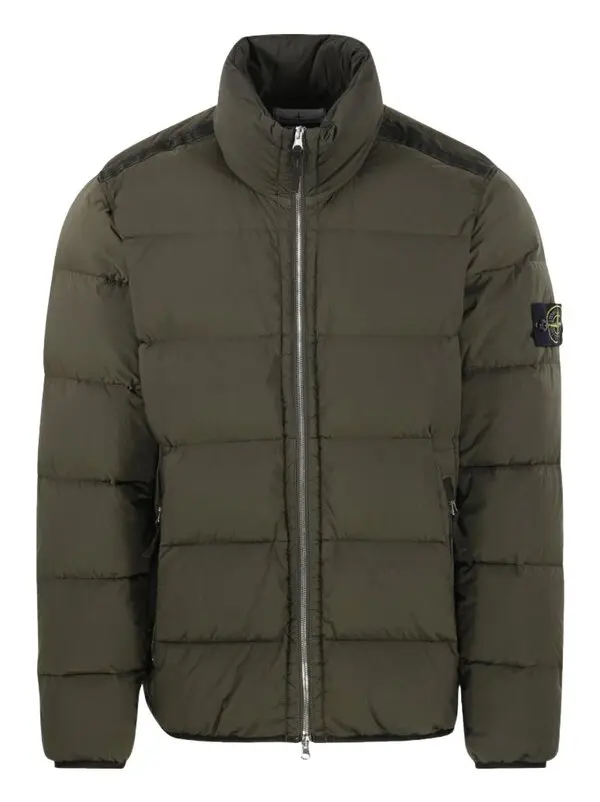 Stone Island Compass Patch Padded Down Jacket - Olive Green