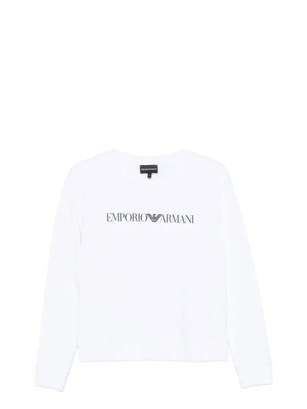 Emporio Armani Long-sleeved Sweatshirt With Logo - White
