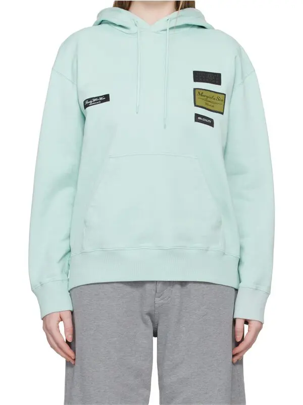 MAISON MARGIELA Logo Patch Hoodie - Light Turquoise