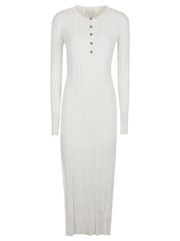 LOULOU STUDIO Eldara Ribbed Midi Dress - Ivory