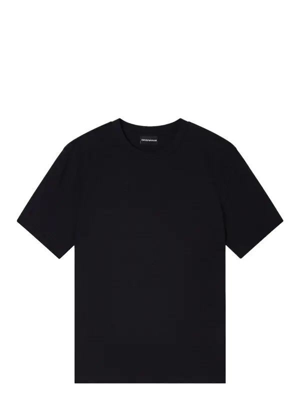 Emporio Armani All-over Logo Jacquard T-shirt - Black