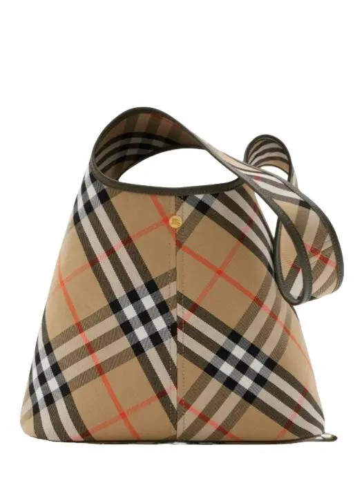 Burberry Check Printed Hobo Bag - Sand-colored