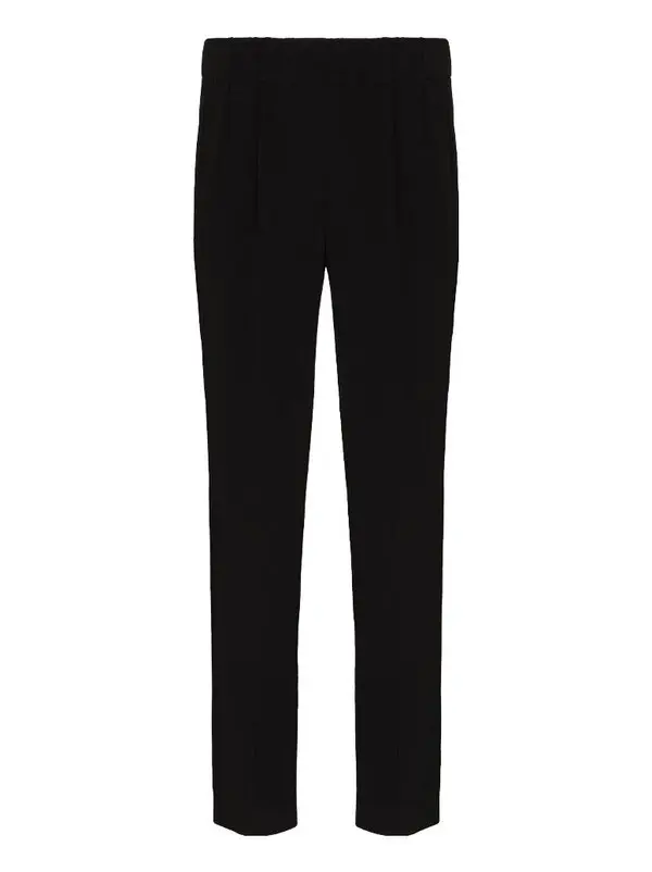 Brunello Cucinelli Cropped Trousers With Elastic Waist - Black