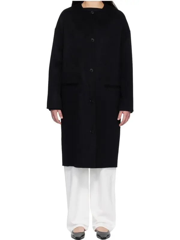 Loulou De Saison Kerry Drap Oval Coat - Black
