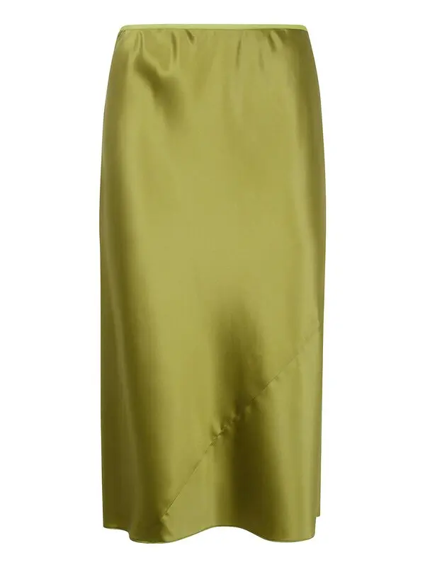 Dries Van Noten Elasticated Waist Midi Skirt - Olive