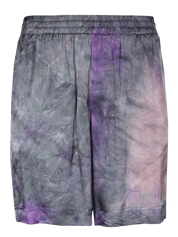 MSGM Tie-dye Elasticated Waistband Shorts - Gray