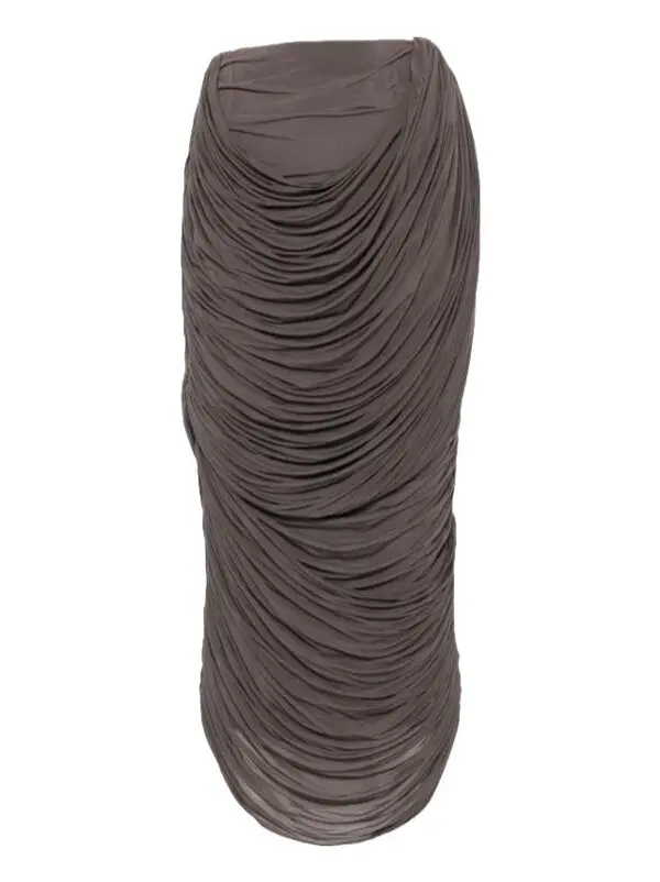 Magda Butrym Ruched Draped Midi Skirt - Black