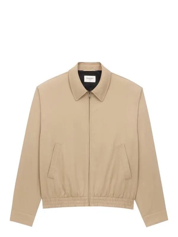 Saint Laurent Zip-up Long-sleeved Jacket - Beige Coquille